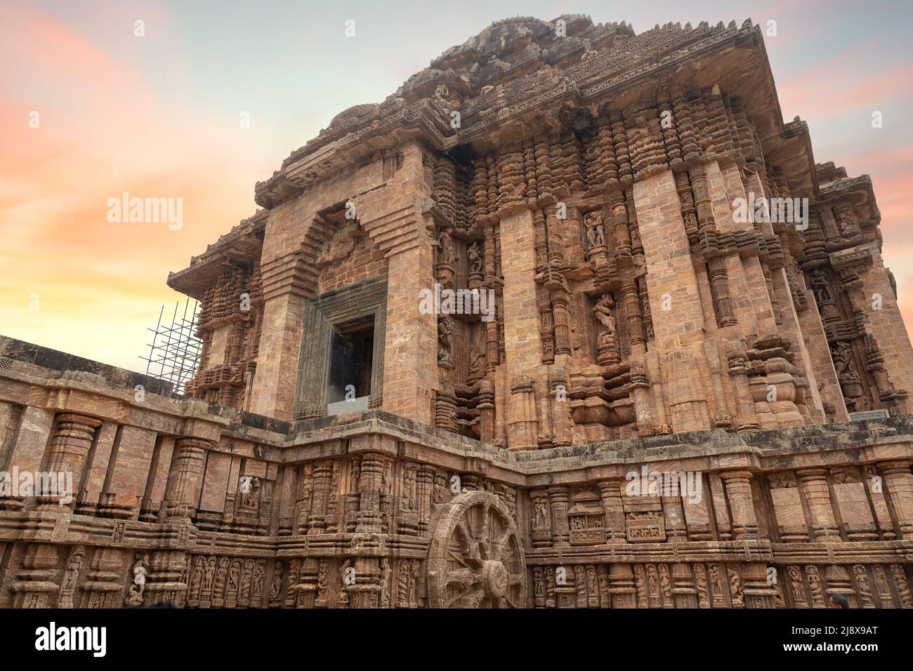 Ancient Konark Sun Temple at sunrise. Konark Sun Temple was built in ...