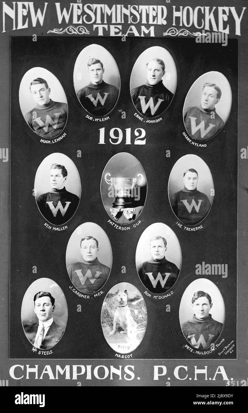 Photograph of New Westminster Hockey Team, 1912 P.C.H.A. Champions ...