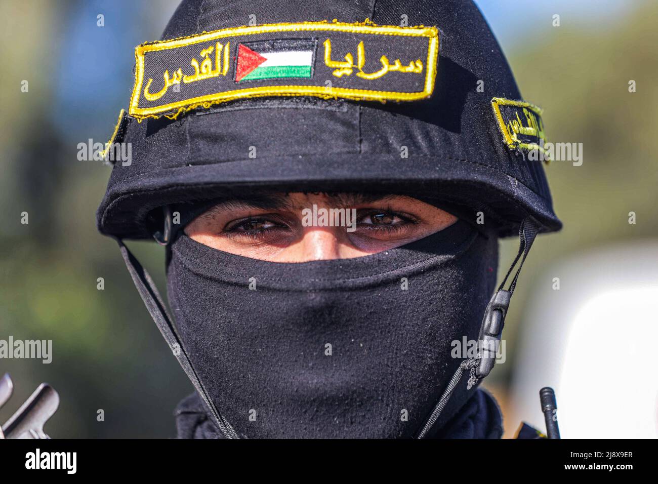 Gaza, Palestine. 18th May, 2022. Palestinian fighter of Al-Quds ...