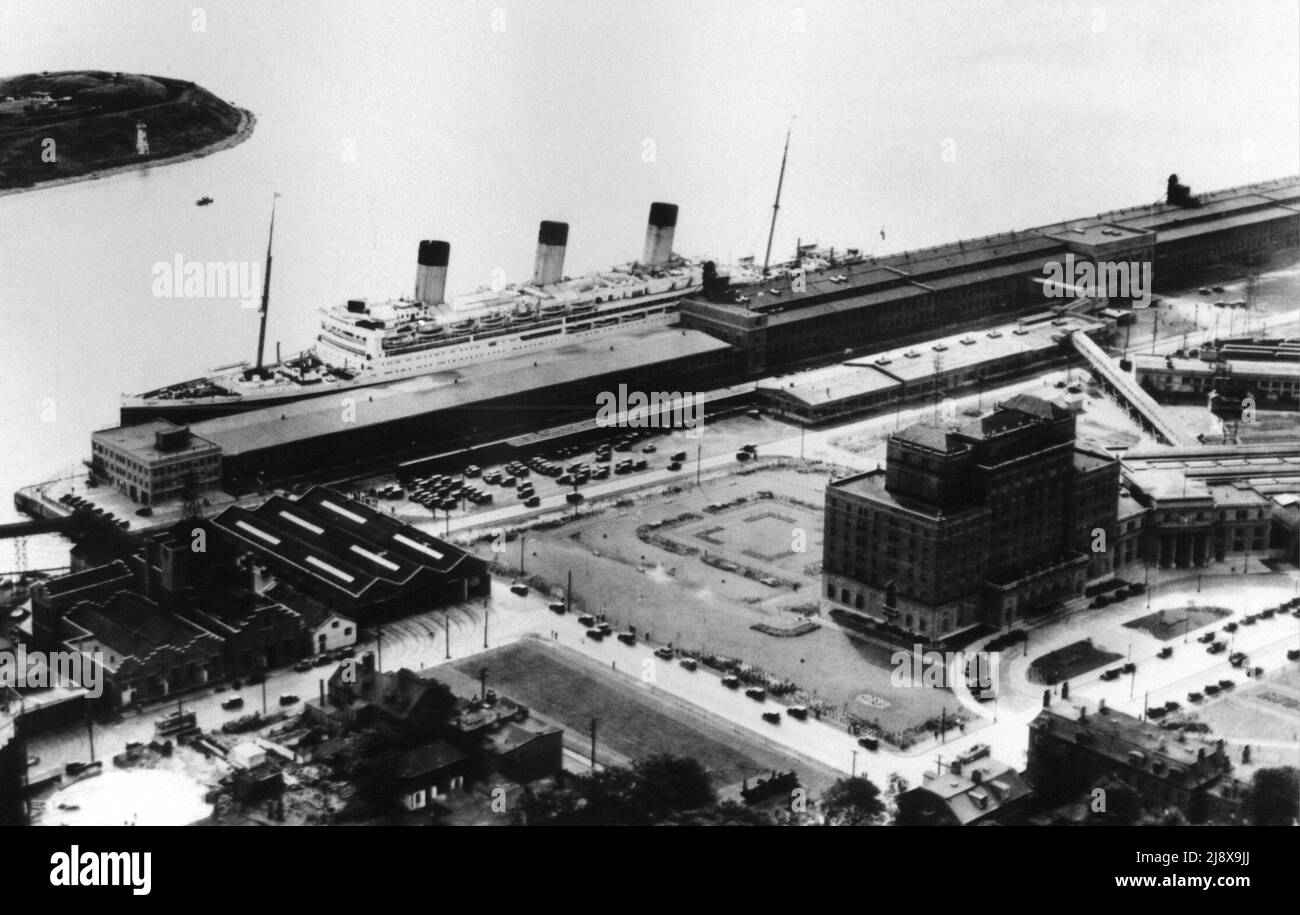 RMS Majestic alongside the Nova Scotian Hotel at Halifax, Nova Scotia ...