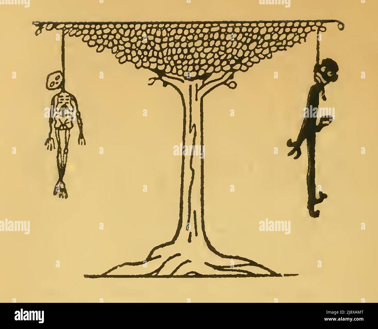 This illustration of two bodies hanging from a tree is taken from the ...