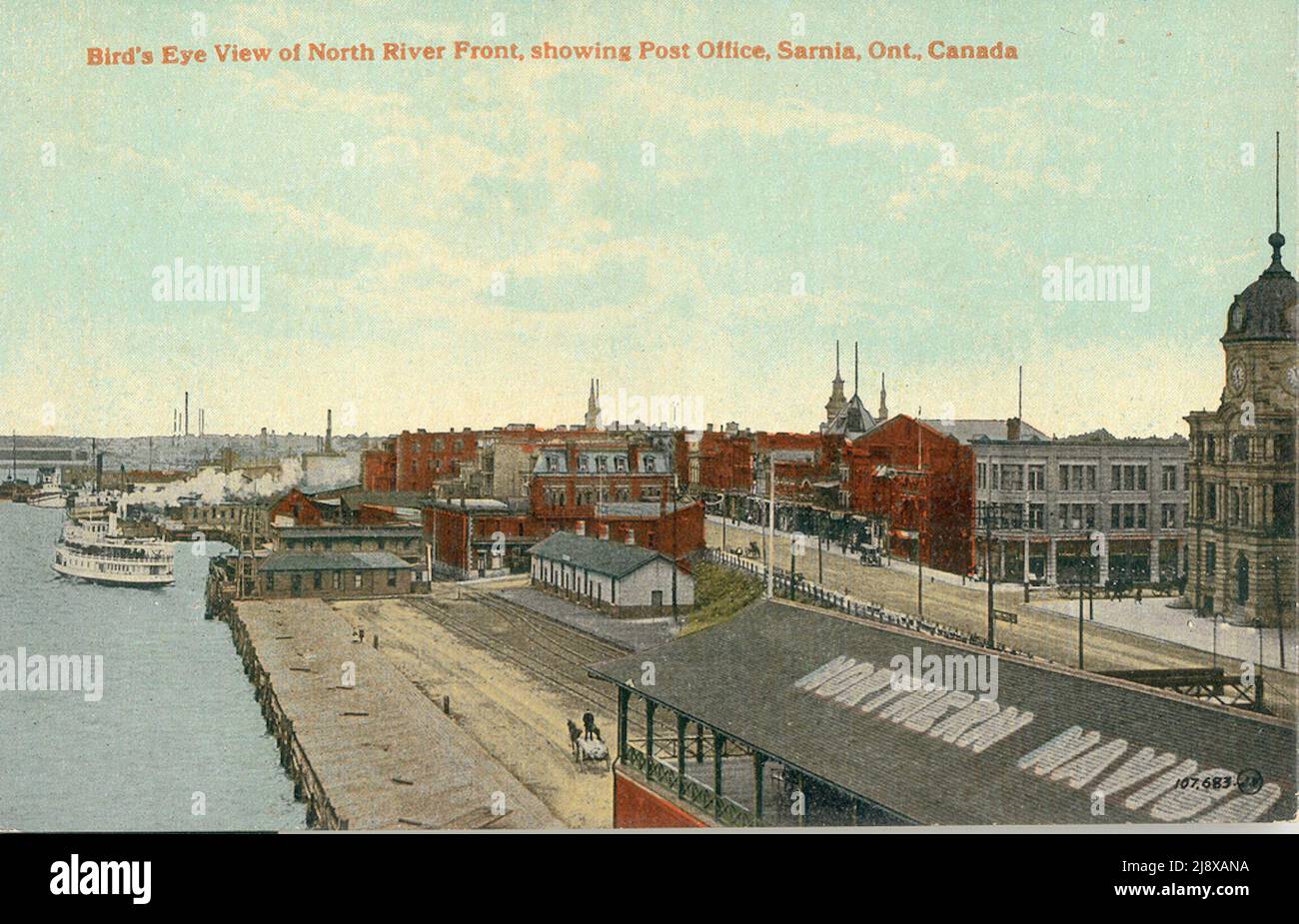 Postcard of Sarnia's waterfront in Ontario Stock Photo - Alamy