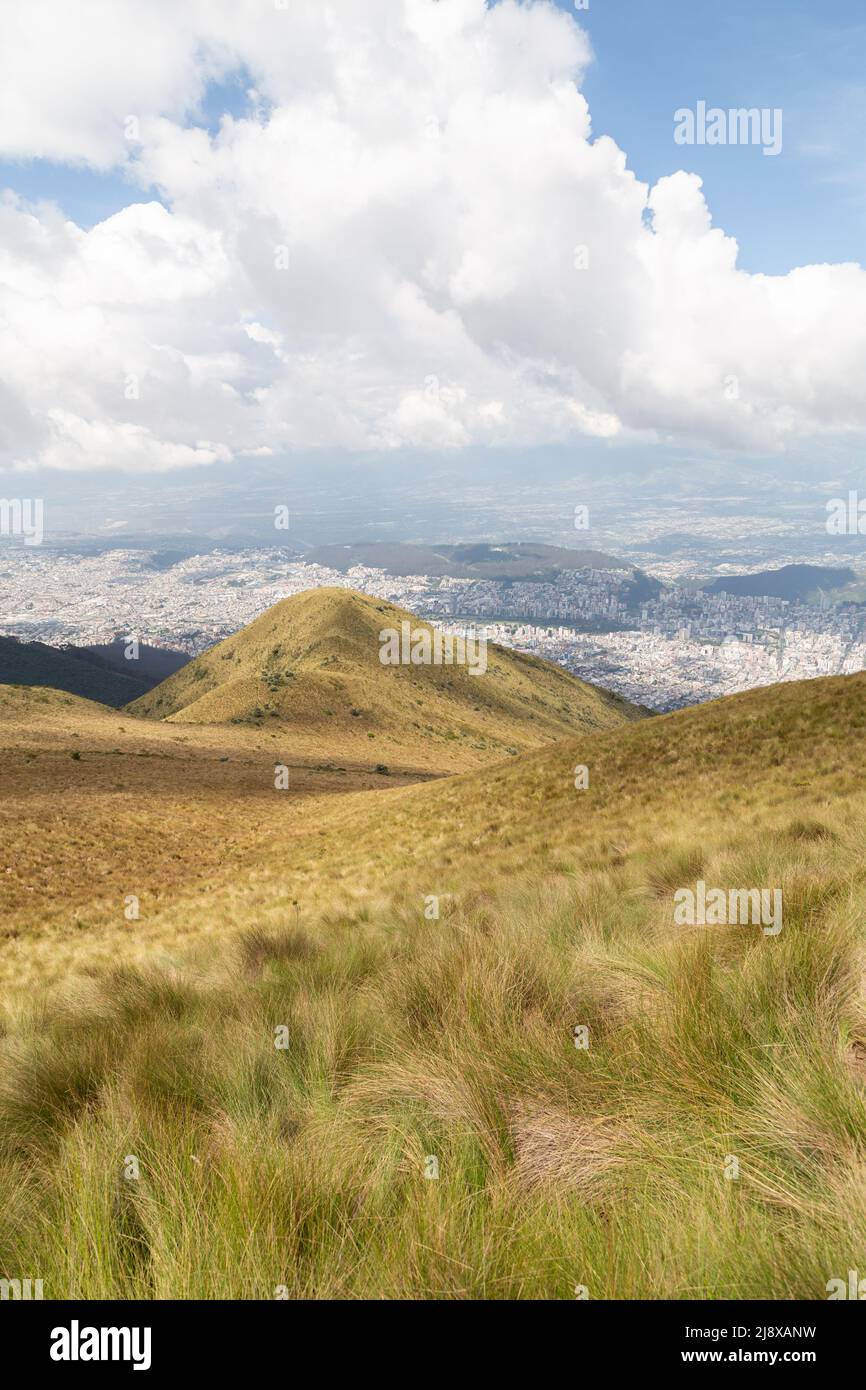 landscape of a sunny day with modern structure of a Latin American city ...