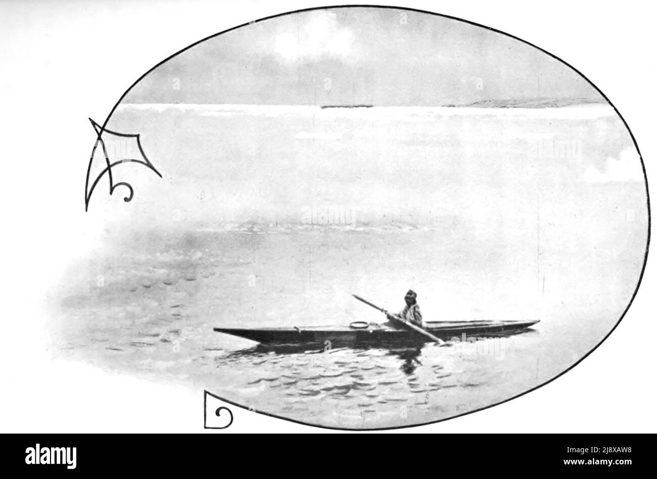 Native kayak off Cape Haven ca. 1904 Stock Photo - Alamy
