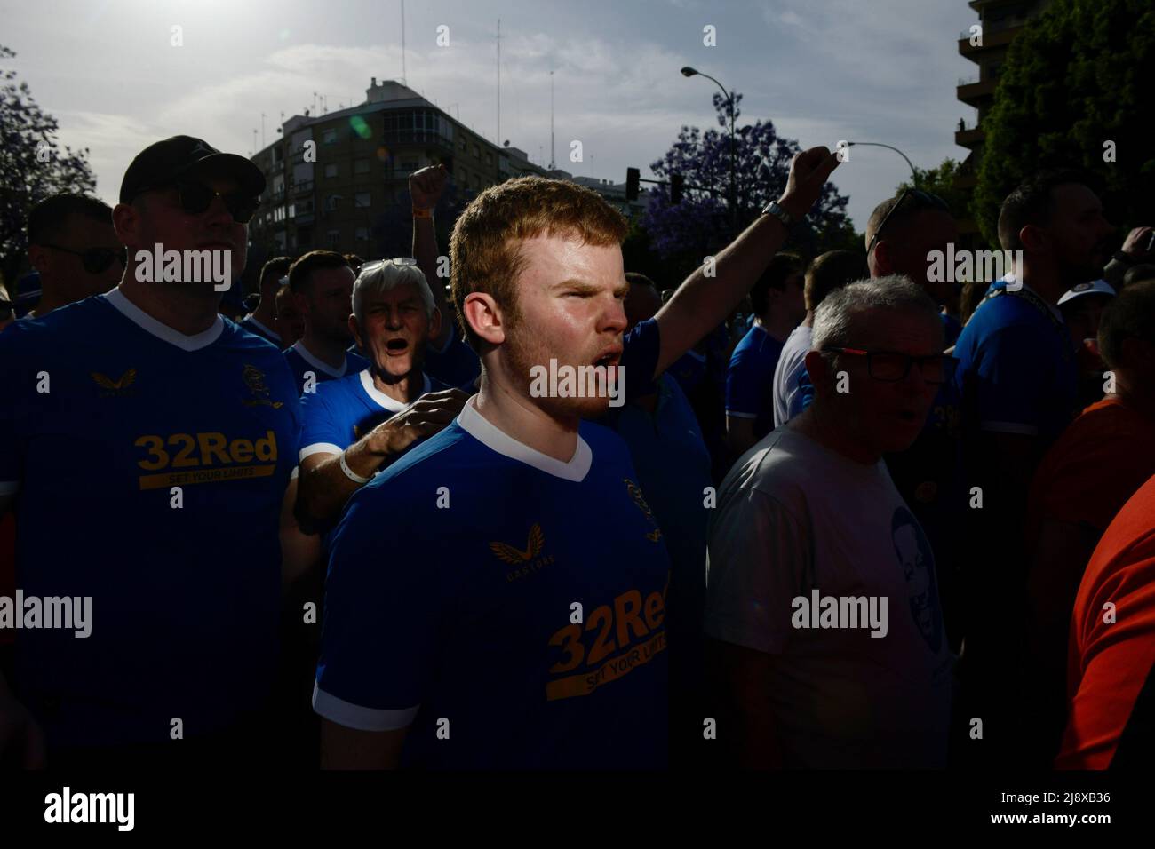 Rangers fans seville hi-res stock photography and images - Alamy