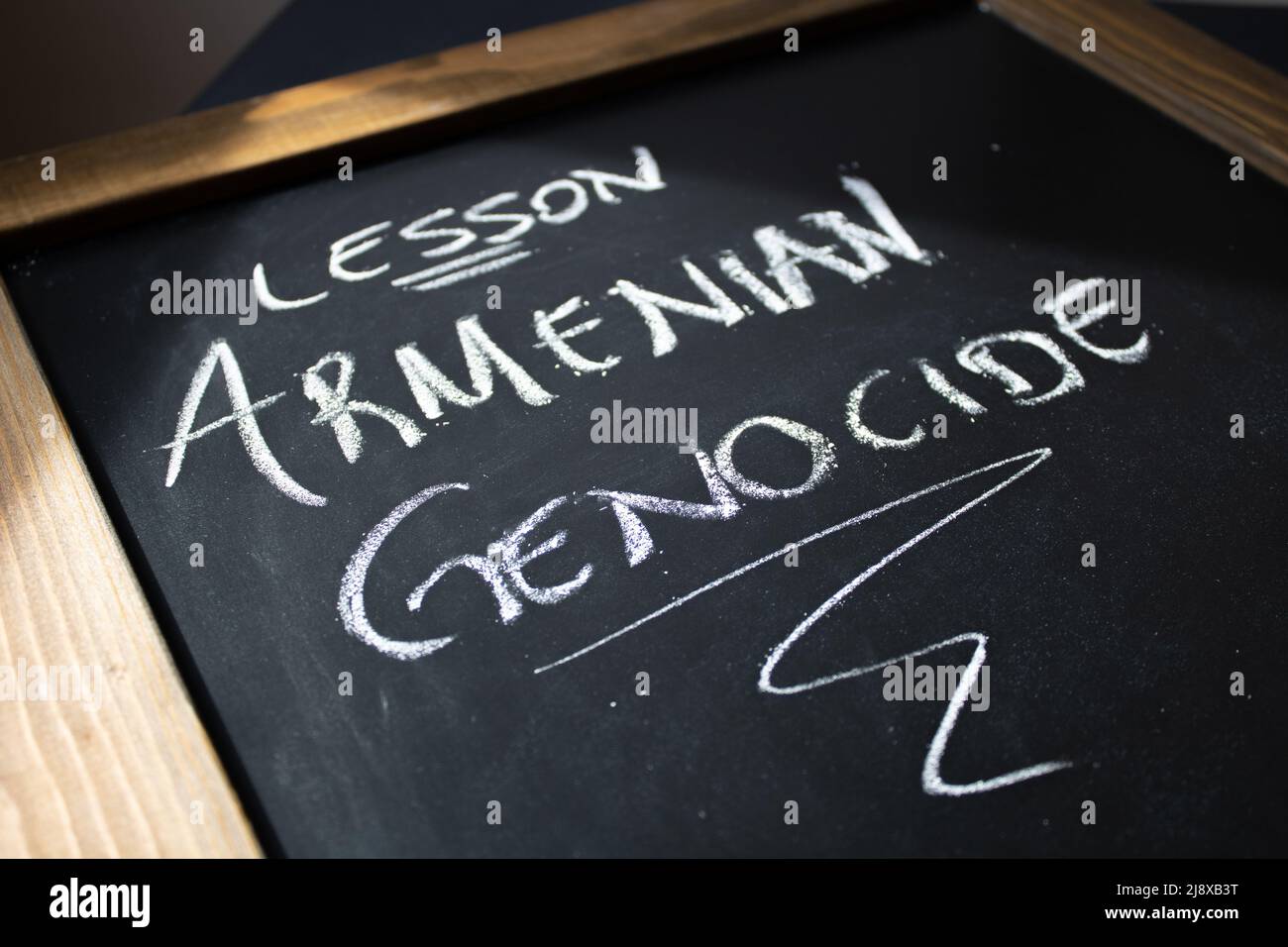 Lesson, Armenian Genocide on chalkboard Stock Photo - Alamy