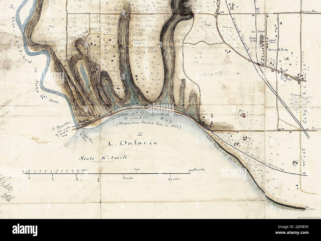 1868 map. In the 1850's transit arrived in the form of railroads. The ...