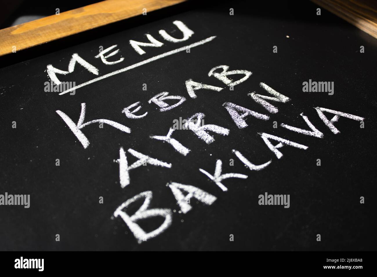 Turkish foods on the menu Stock Photo - Alamy