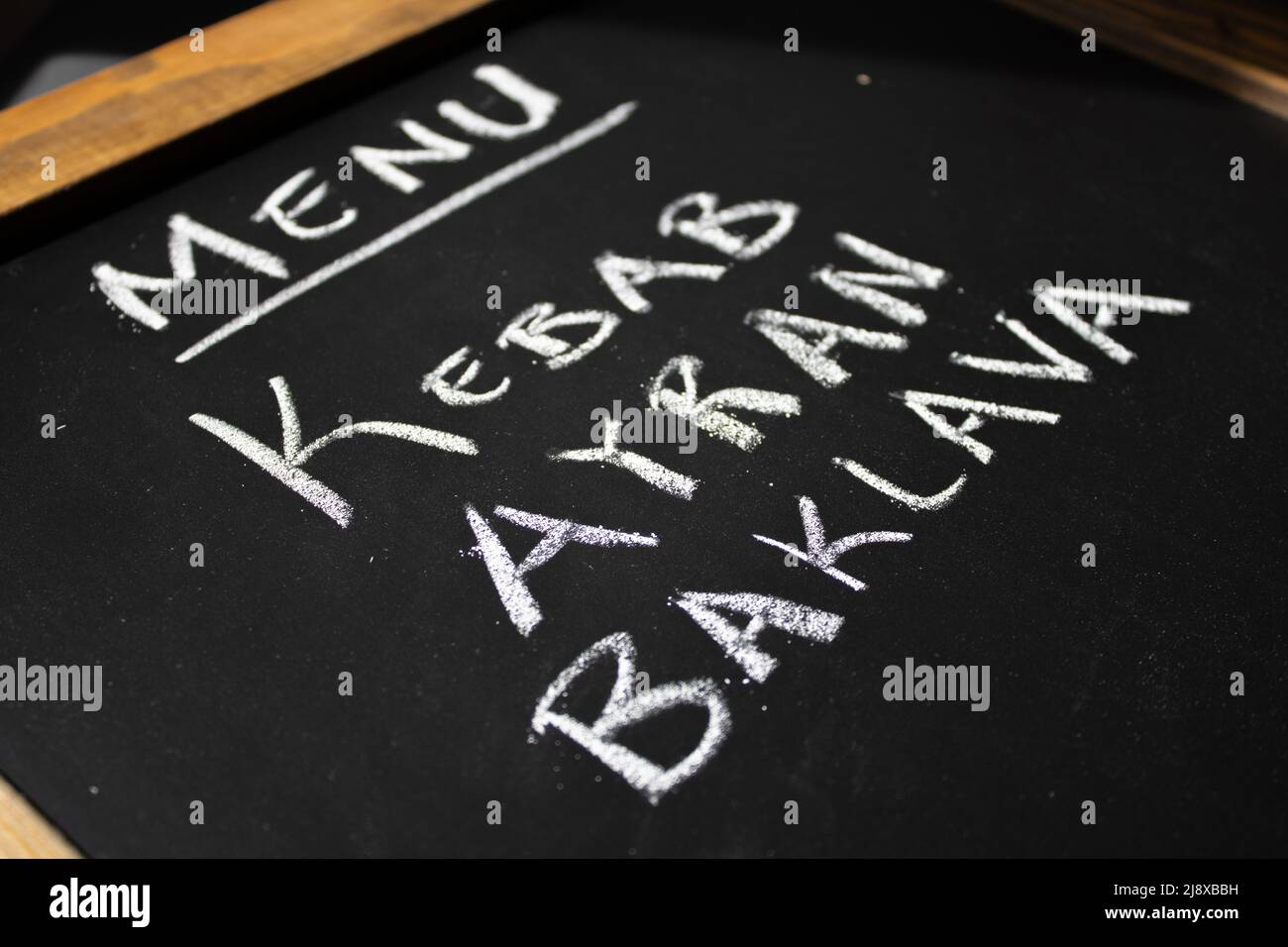 Turkish foods on the menu Stock Photo - Alamy