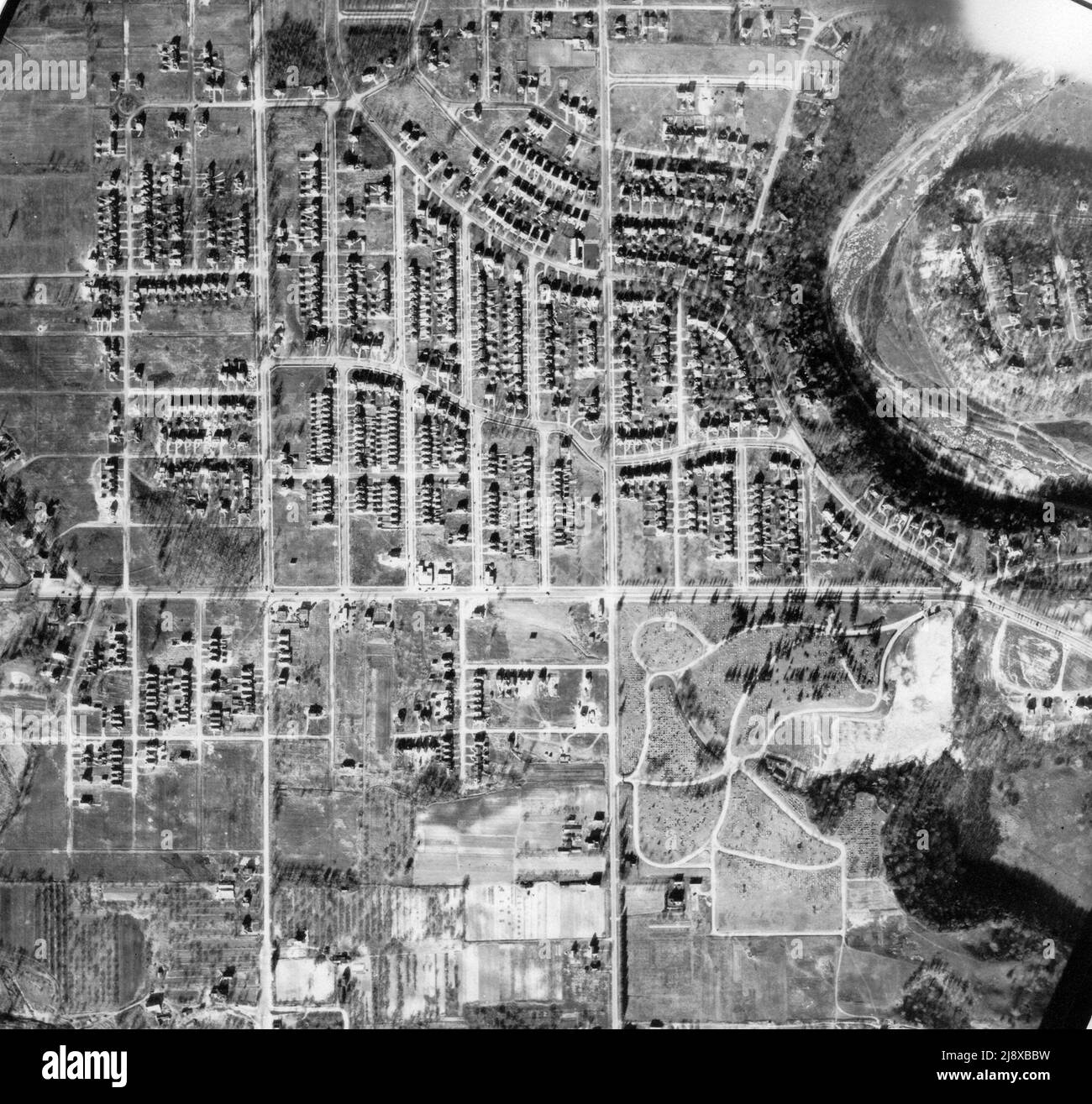 Subdivision aerial Black and White Stock Photos & Images - Alamy
