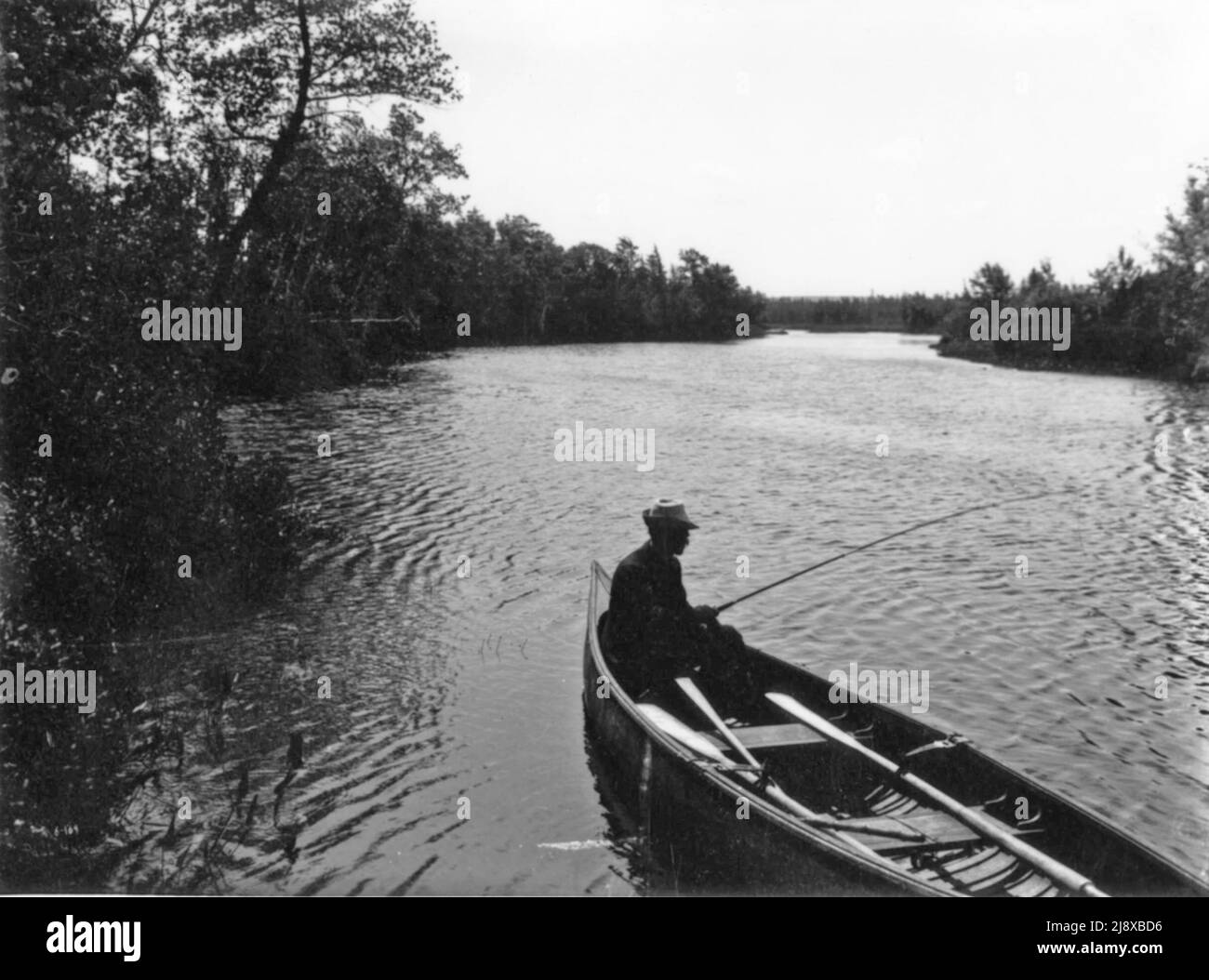 Mr. Lindstrum fishing on the West River at Kejimkujik ca. 1919 ca. 1919 ...
