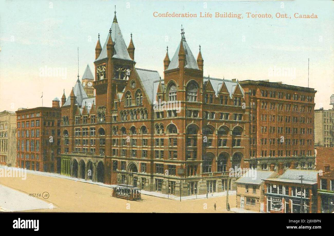 Postcard of the Confederation Life Building in Toronto. ca. 1911 Stock ...