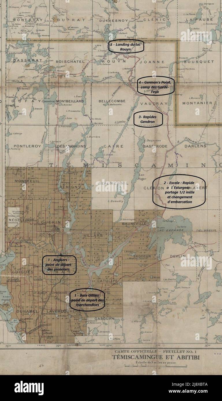 Official map of Témiscamingue and Abitibi showing the Angliers-Rouyn ...