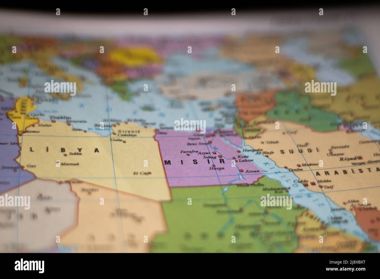 The Middle East Map in Turkish Stock Photo - Alamy