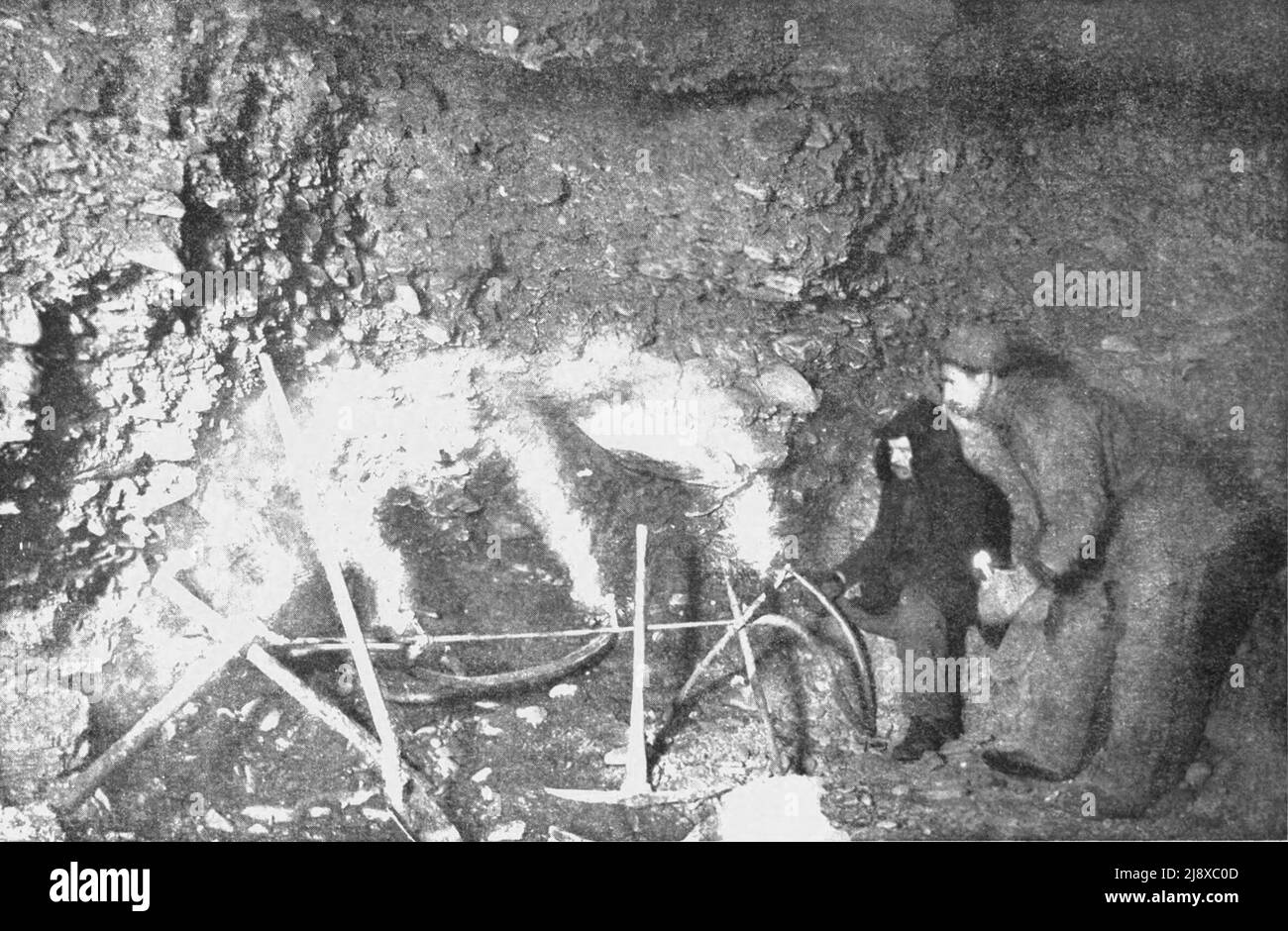 Historical Gold Mining: Steam points in place underground in a drift ...