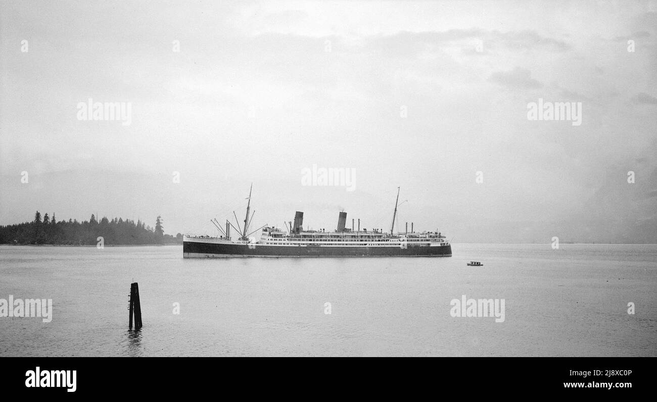 M.V. Ocean Liner Aorangi in Vancouver ca. early 1900s Stock Photo - Alamy
