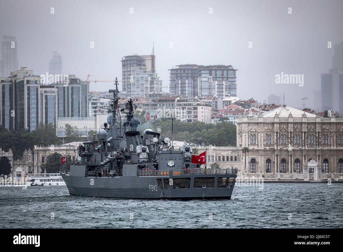 Istanbul, Turkey. 18th May, 2022. The TCG Yildirim (F-243) Yavuz-class ...