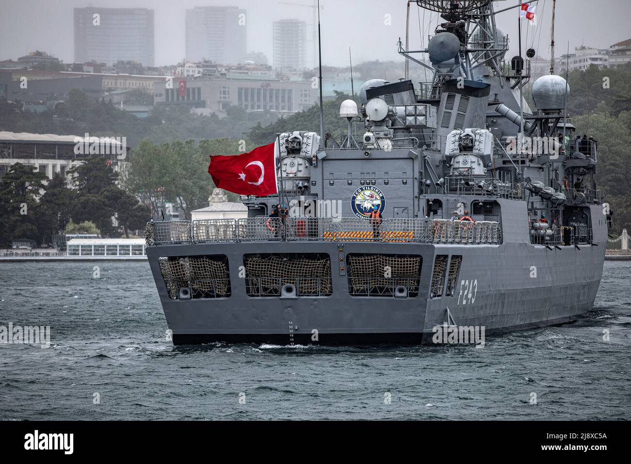 Istanbul, Turkey. 18th May, 2022. The TCG Yildirim (F-243) Yavuz-class ...