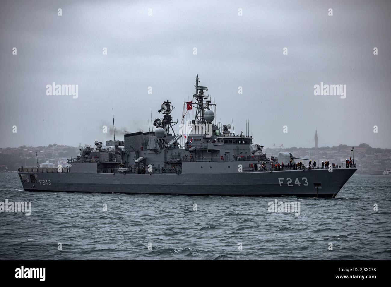 Istanbul, Turkey. 18th May, 2022. The TCG Yildirim (F-243) Yavuz-class ...