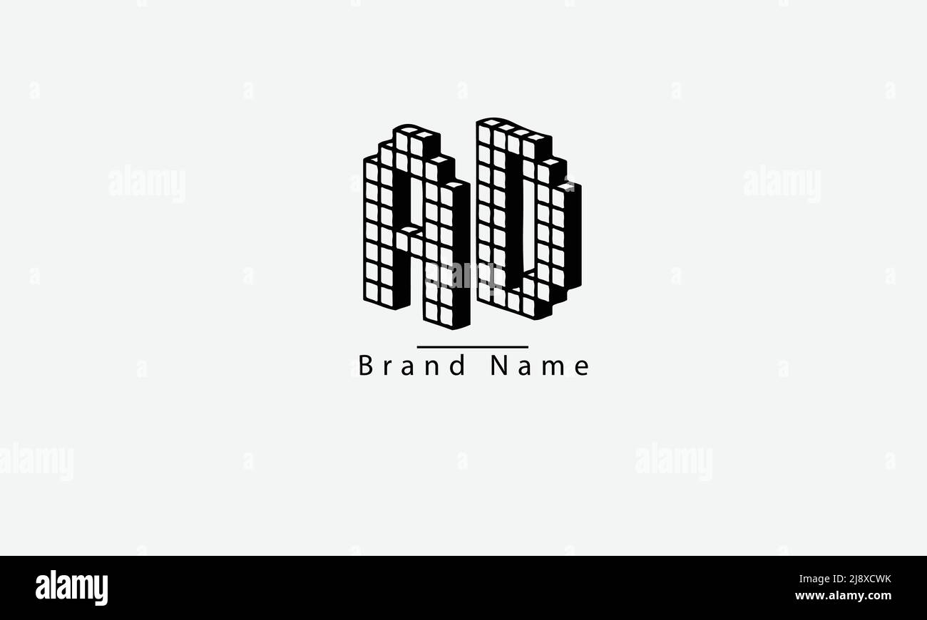 Alphabet letters Initials Monogram logo AD DA A D Stock Vector Image ...