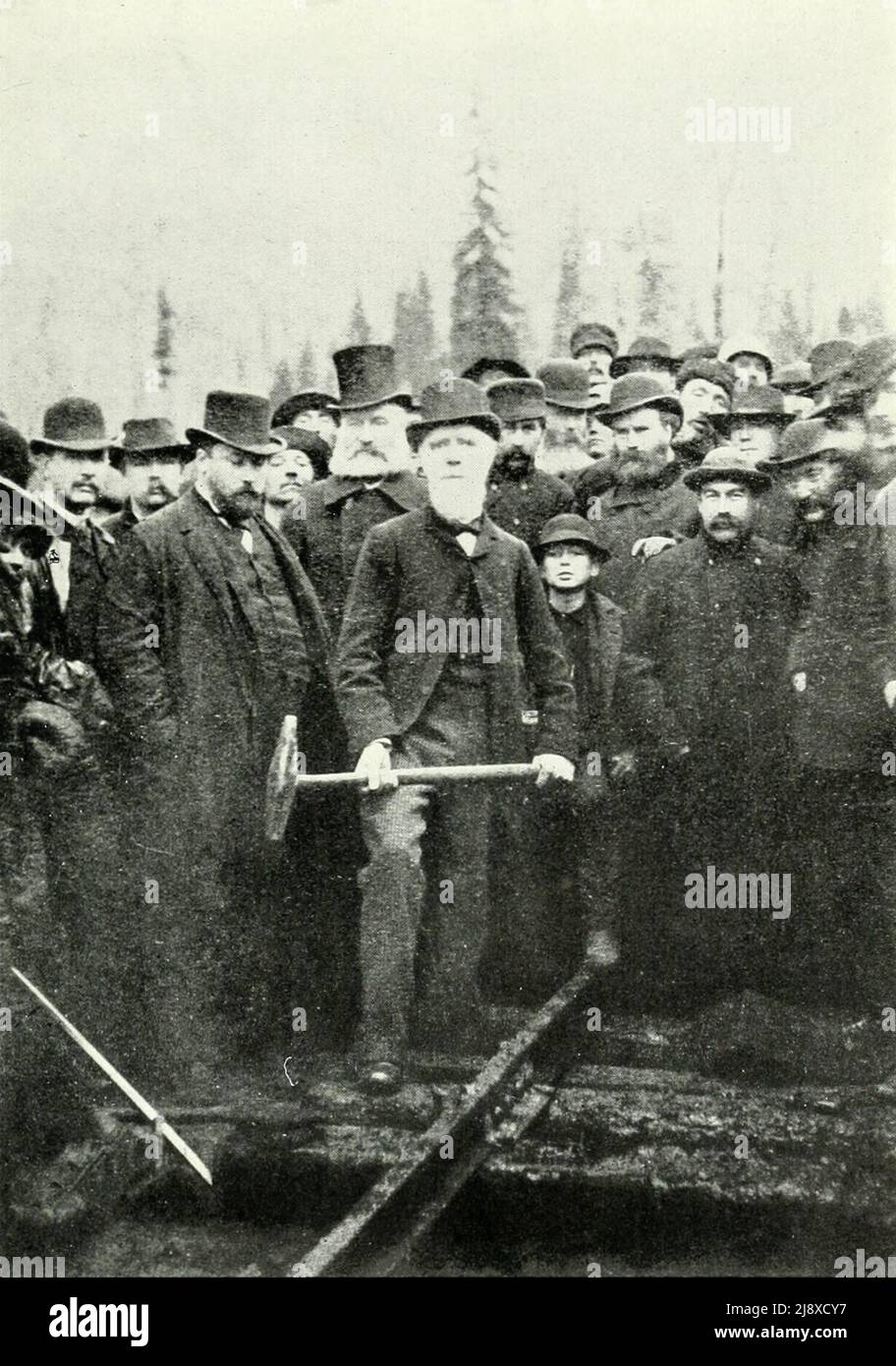 Driving the last Spike at Craigellachie ca. Probably 1885 Stock Photo ...