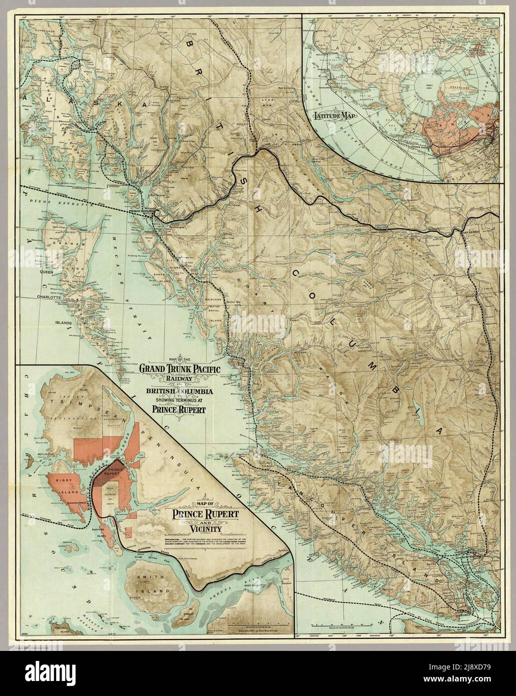 Map of pacific railway hi-res stock photography and images - Alamy