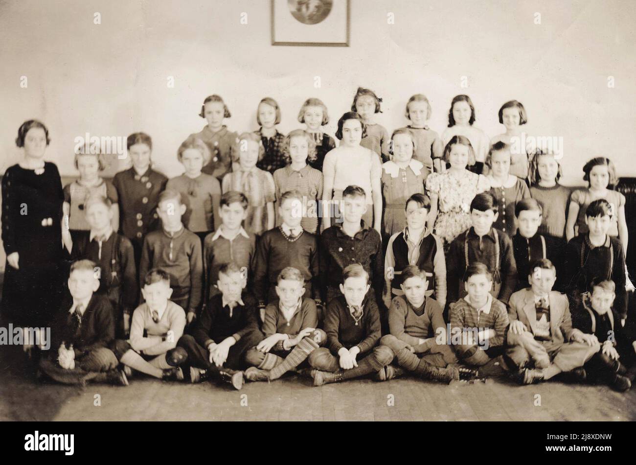 Grade VI class of King George School in Belleville, Ontario in 1938 ...