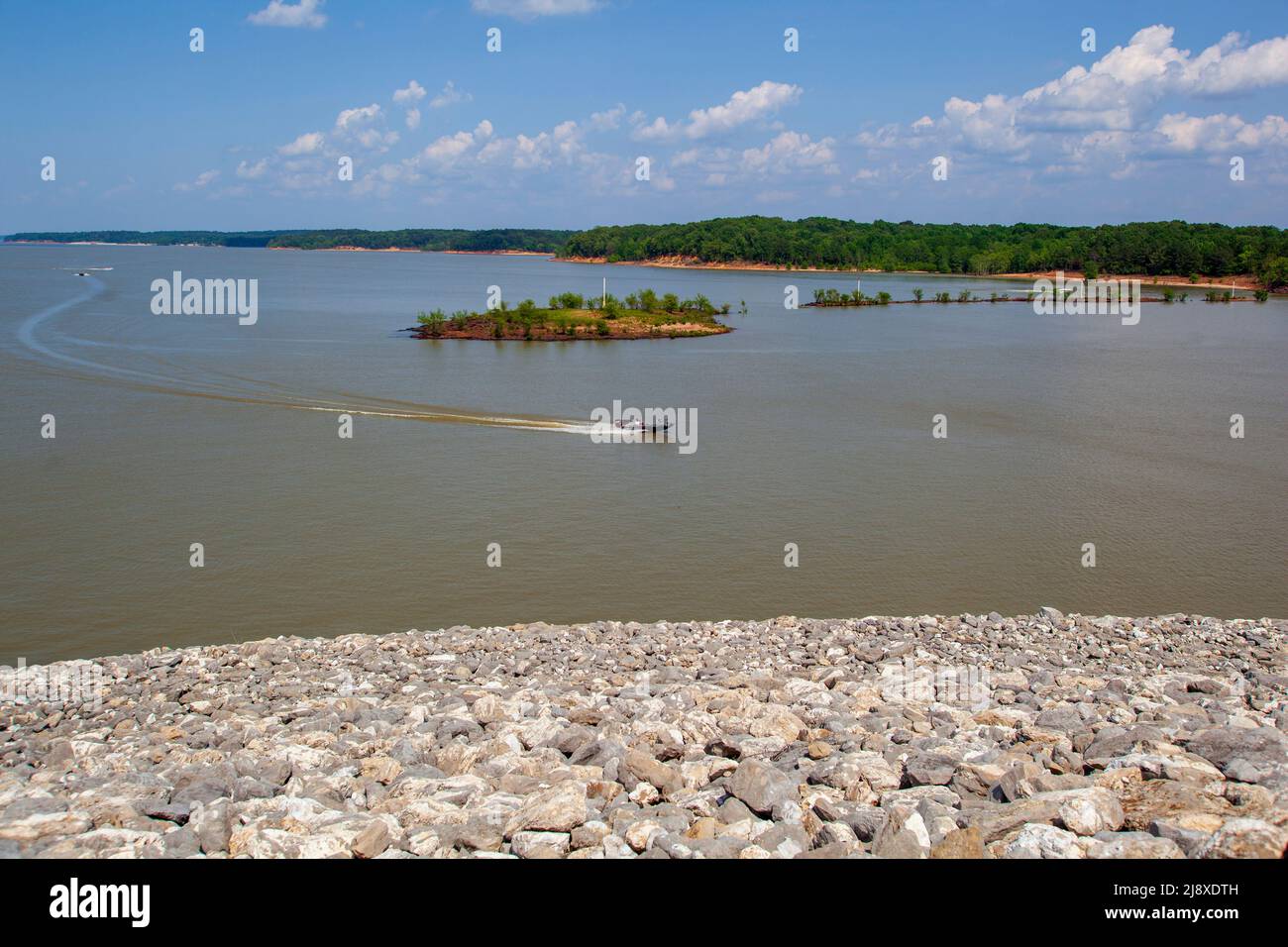 Sardis Dam and reservoir lake on the Tallahatchie River at John W Kyle ...