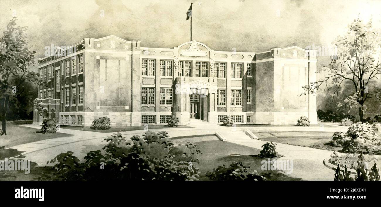 Photograph of architect Beaumont Jarvis's drawing of King George School ...
