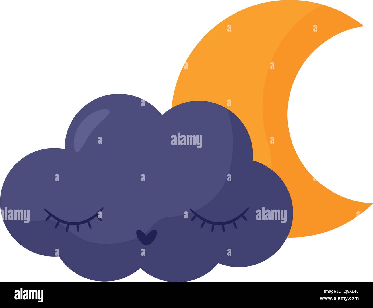 sleepy cloud and moon Stock Vector Image & Art - Alamy