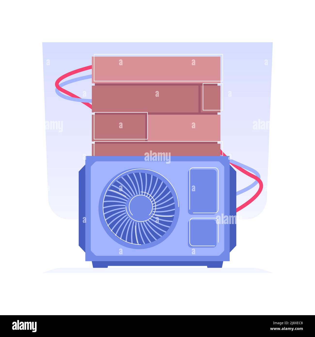 HVAC outdoor installation isolated concept vector illustration ...