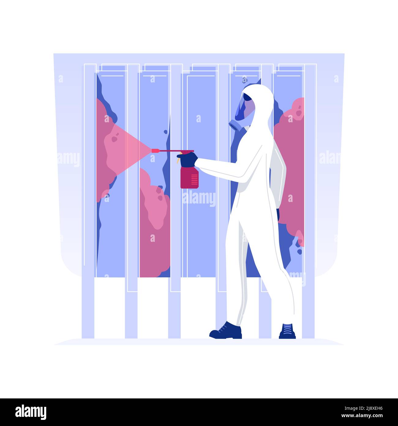 Applying biocide isolated concept vector illustration. Person in ...