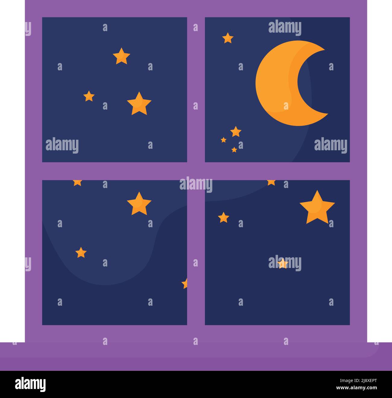 window with night Stock Vector Image & Art - Alamy