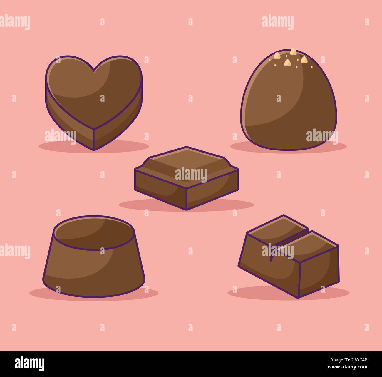 five chocolate pieces Stock Vector Image & Art - Alamy