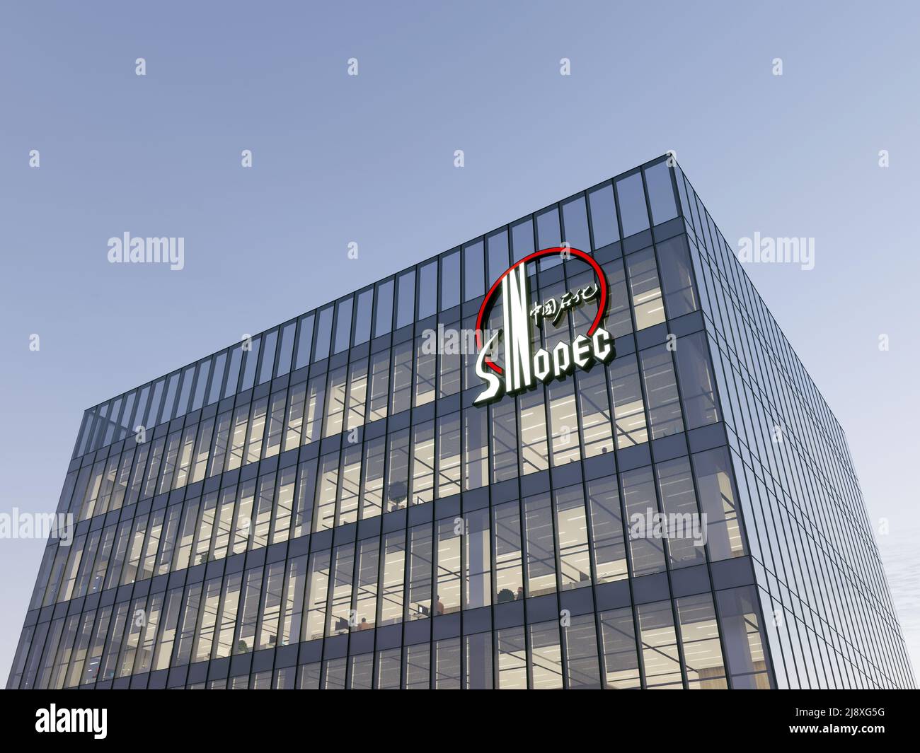 Beijing, China. May 2, 2022. Editorial Use Only, 3D CGI. Sinopec ...