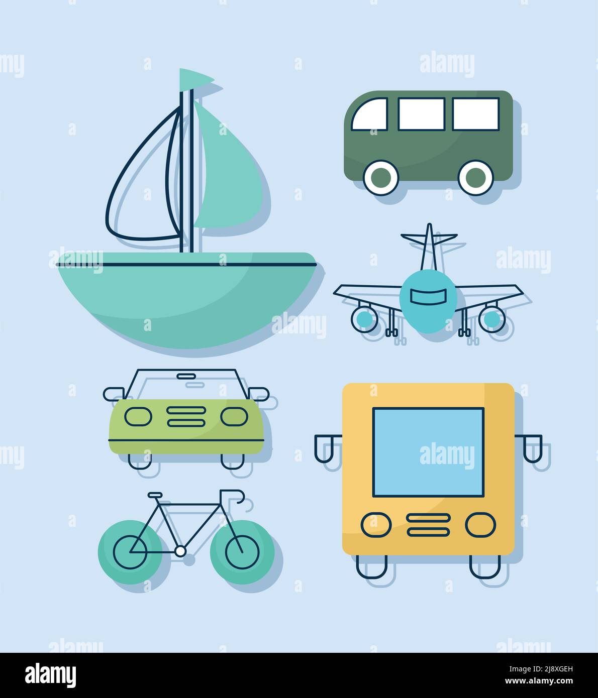 transport items set Stock Vector Image & Art - Alamy