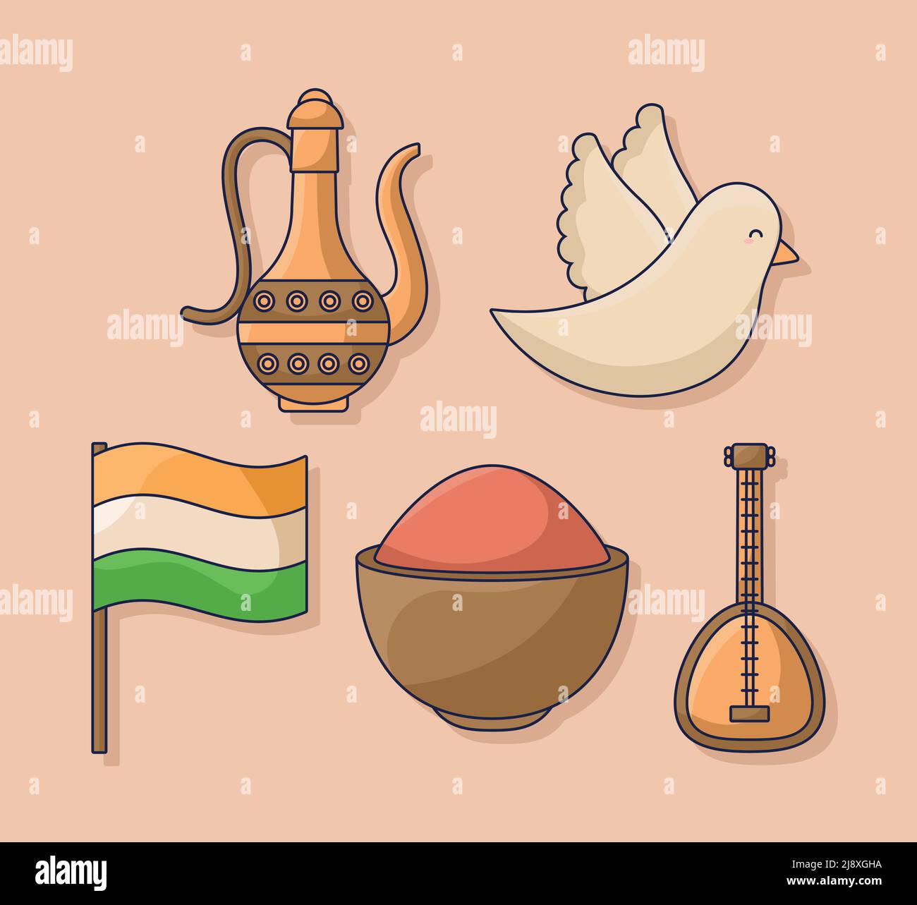 five indian items Stock Vector Image & Art - Alamy