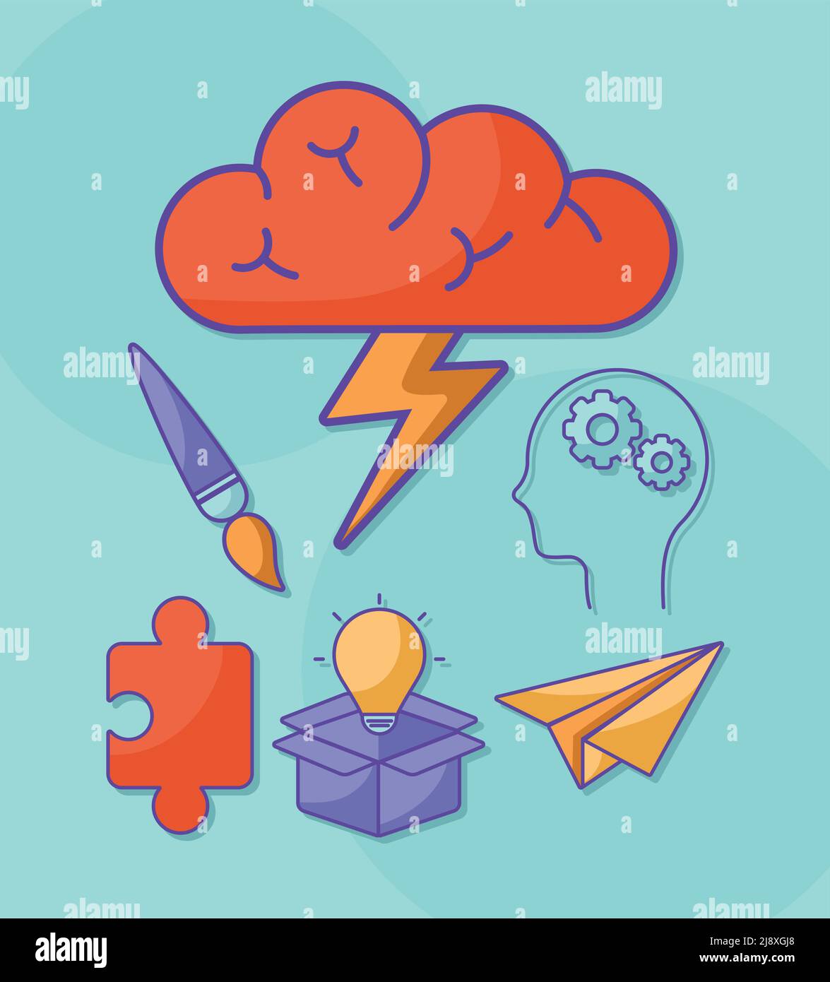 Six items Stock Vector Images - Alamy