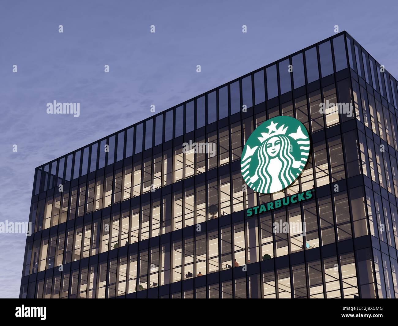 Seattle, WA, USA. May 2, 2022. Editorial Use Only, 3D CGI. Starbucks ...