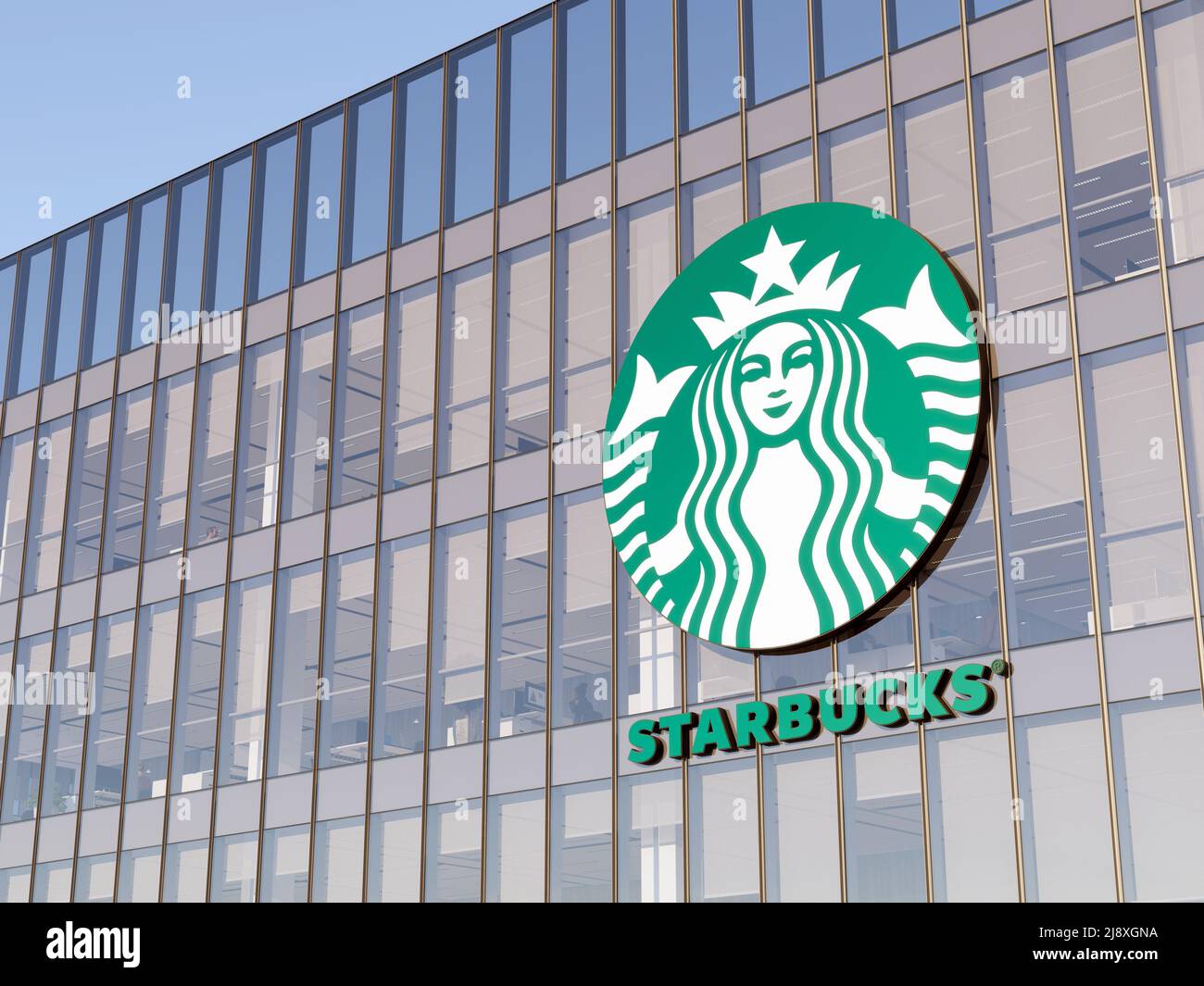 Seattle, WA, USA. May 2, 2022. Editorial Use Only, 3D CGI. Starbucks ...