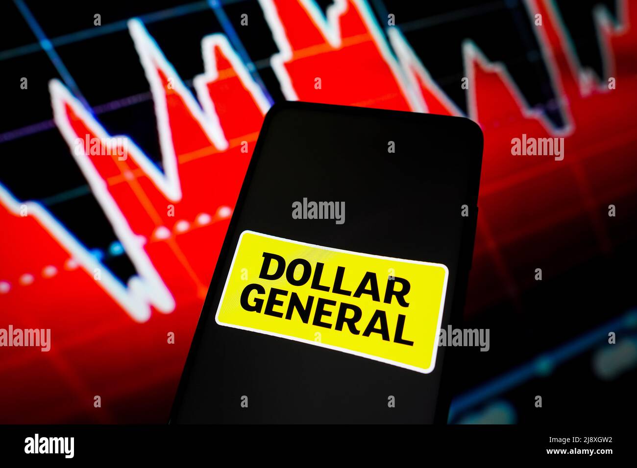 In this photo illustration, the Dollar General Corporation logo seen ...