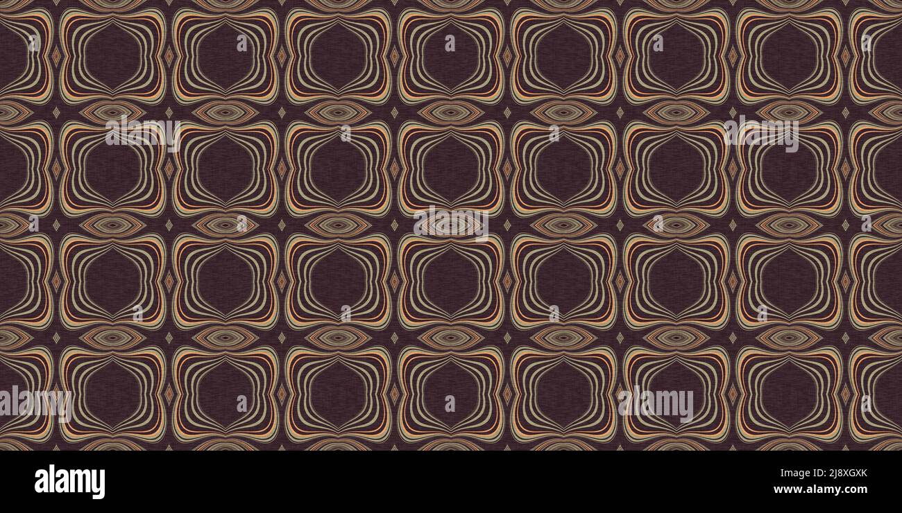 Earthy colours retro sixties geometric seamless border pattern in ...
