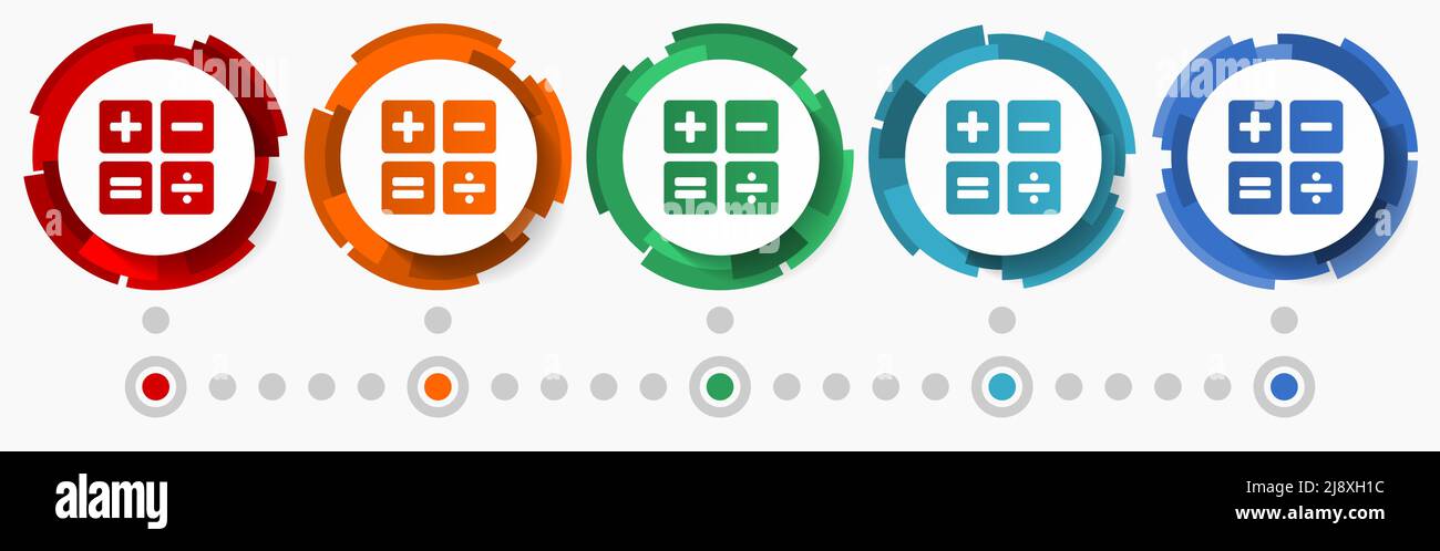 Calculator, calculate concept vector icon set, modern design abstract ...