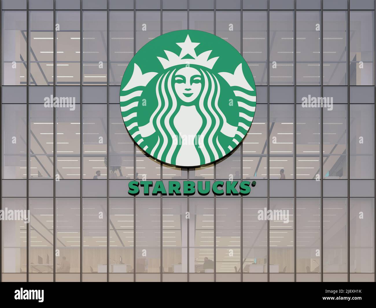 Seattle, WA, USA. May 2, 2022. Editorial Use Only, 3D CGI. Starbucks ...