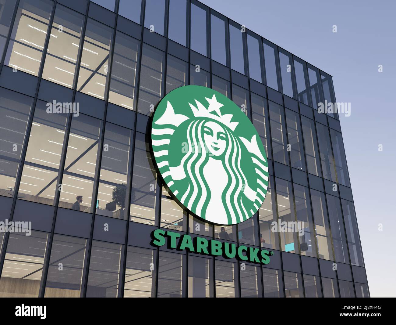 Seattle, WA, USA. May 2, 2022. Editorial Use Only, 3D CGI. Starbucks ...