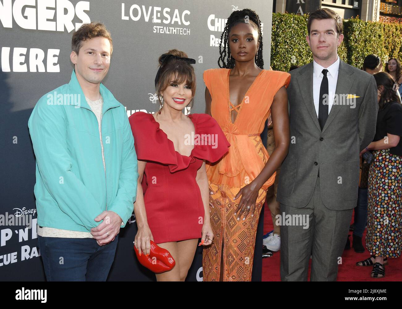 (L-R) Andy Samberg, Paula Abdul, Kiki Layne and John Mulaney at the ...