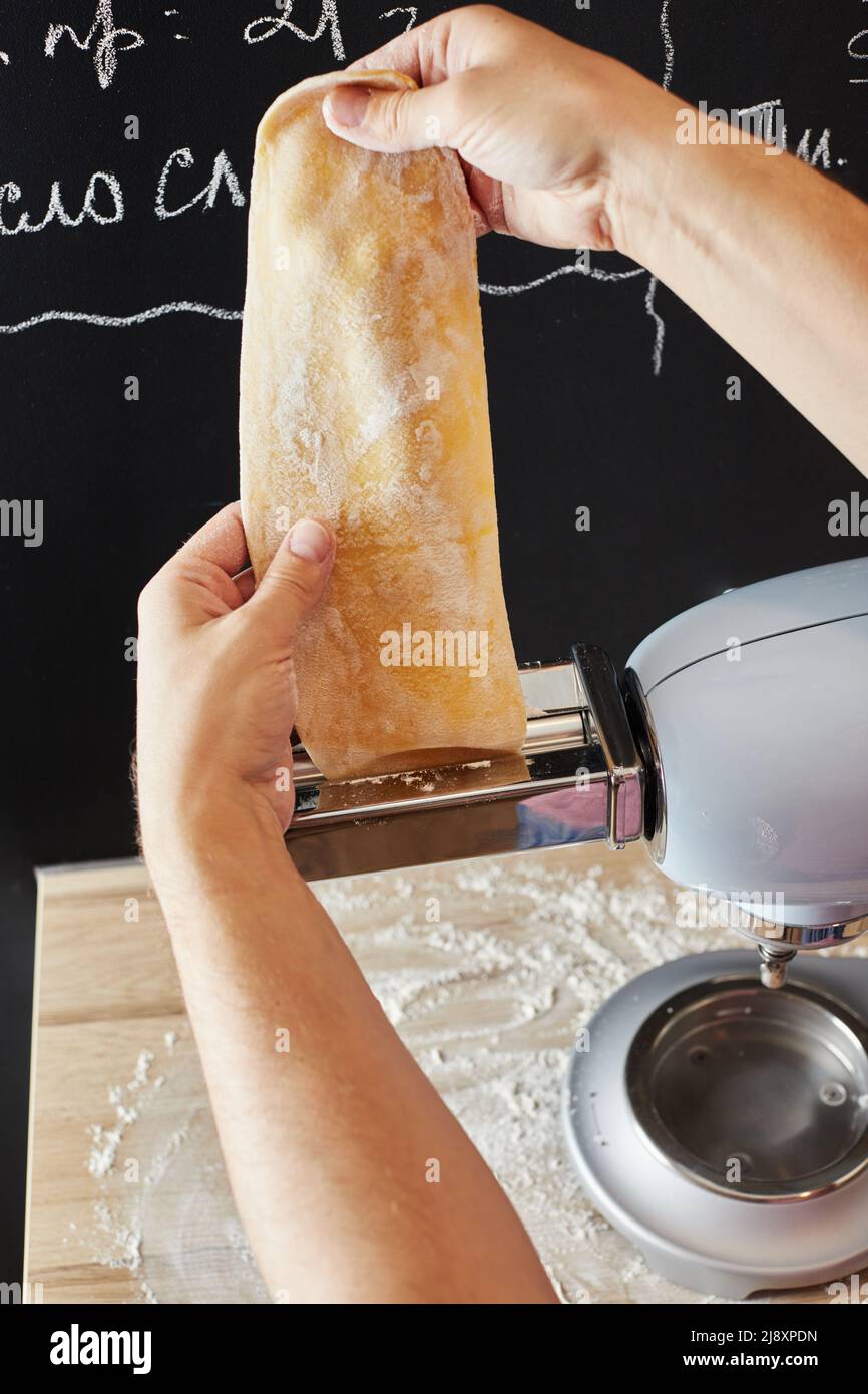 Making homemade pasta. The concept of healthy homemade food, Italian ...