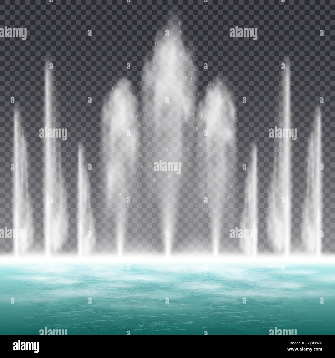 Dancing jumping jet fountain with dynamic water shape effect realistic ...