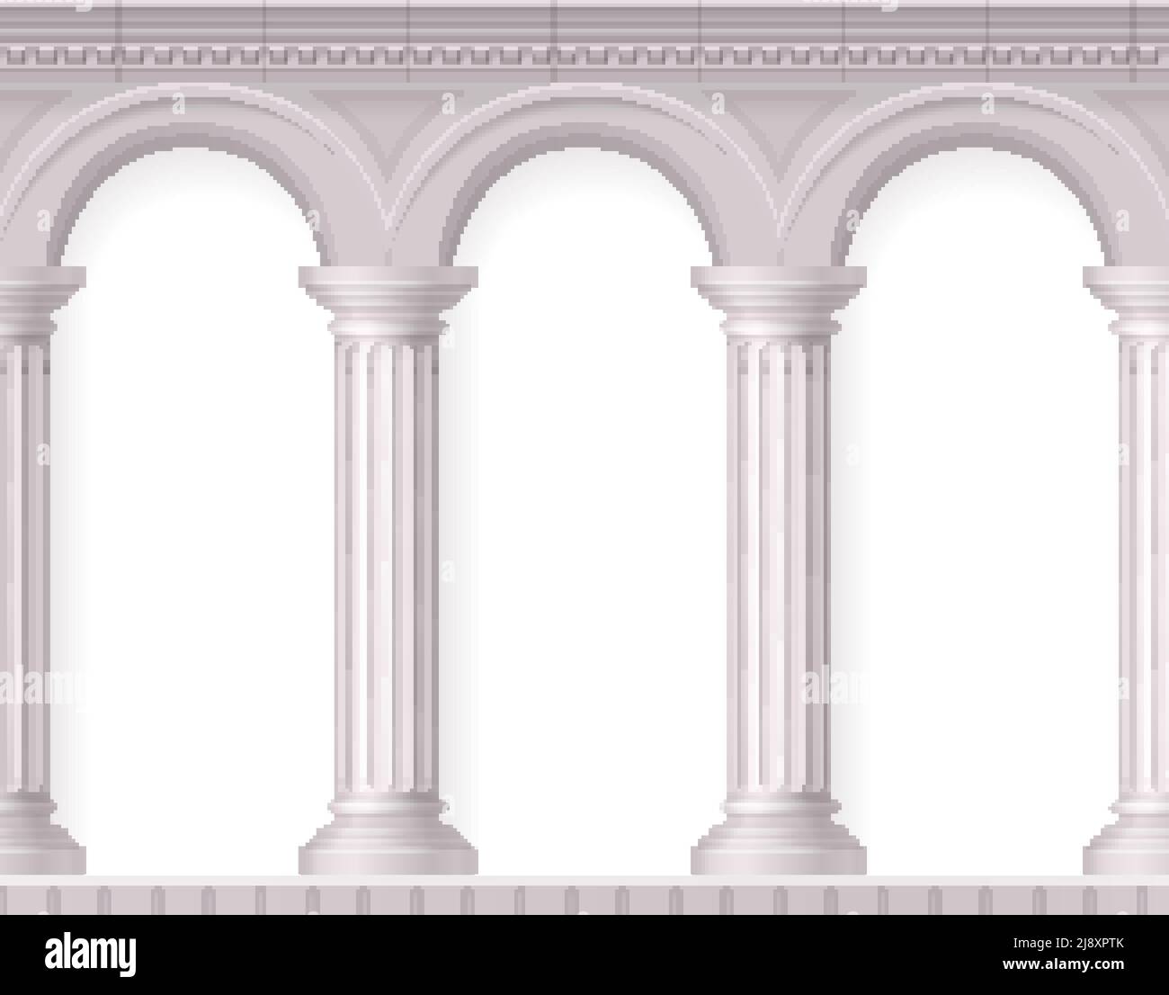 Greek 3d and realistic antique white columns composition with white ...