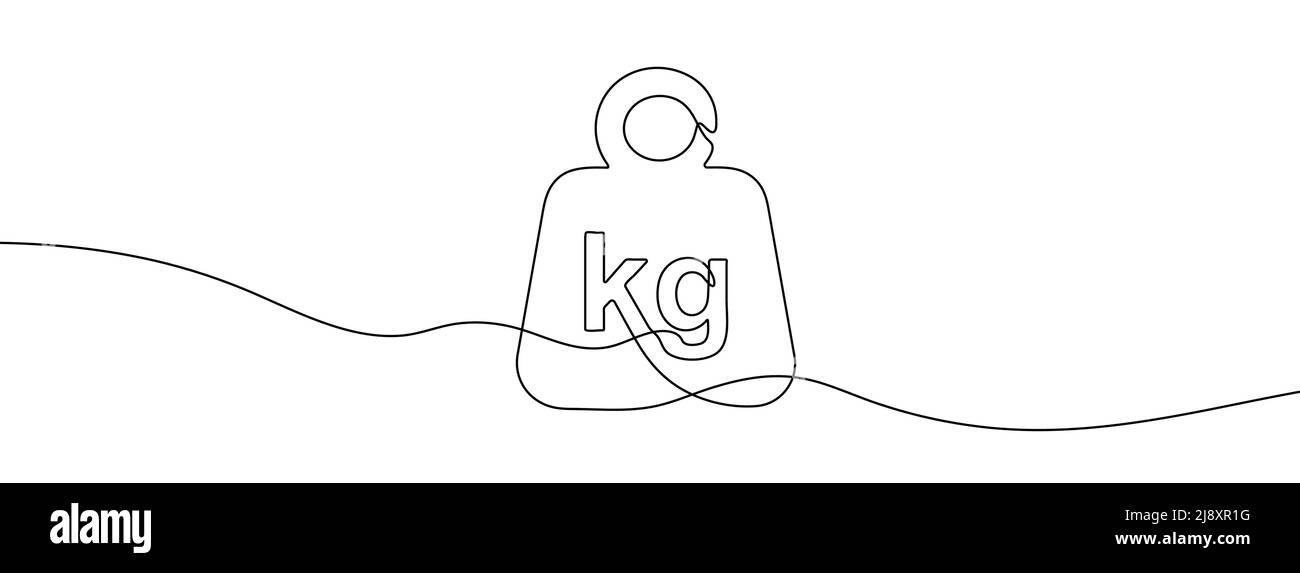 Continuous line drawing of kettlebell. Kettlebell linear icon. One line ...